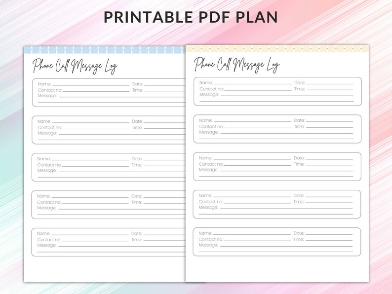 Printable Phone Message Log, Phone Call Message Log, Conversation ...