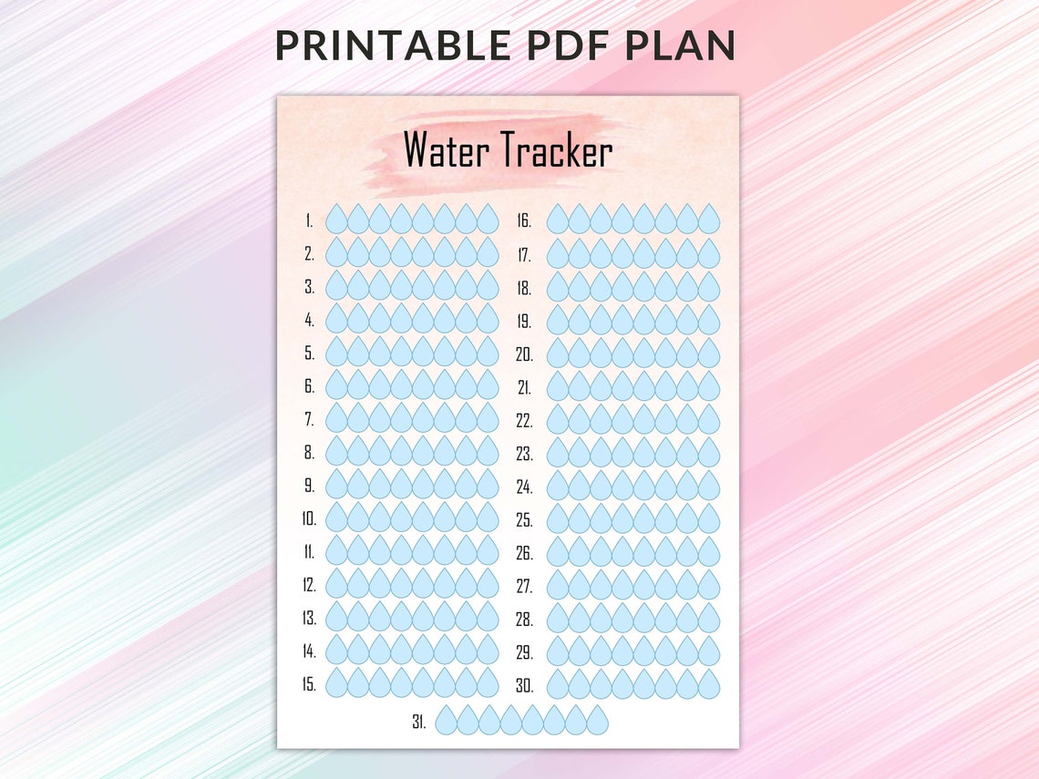 Printable Monthly Water Tracker and Step Tracker, Hydration Tracker ...