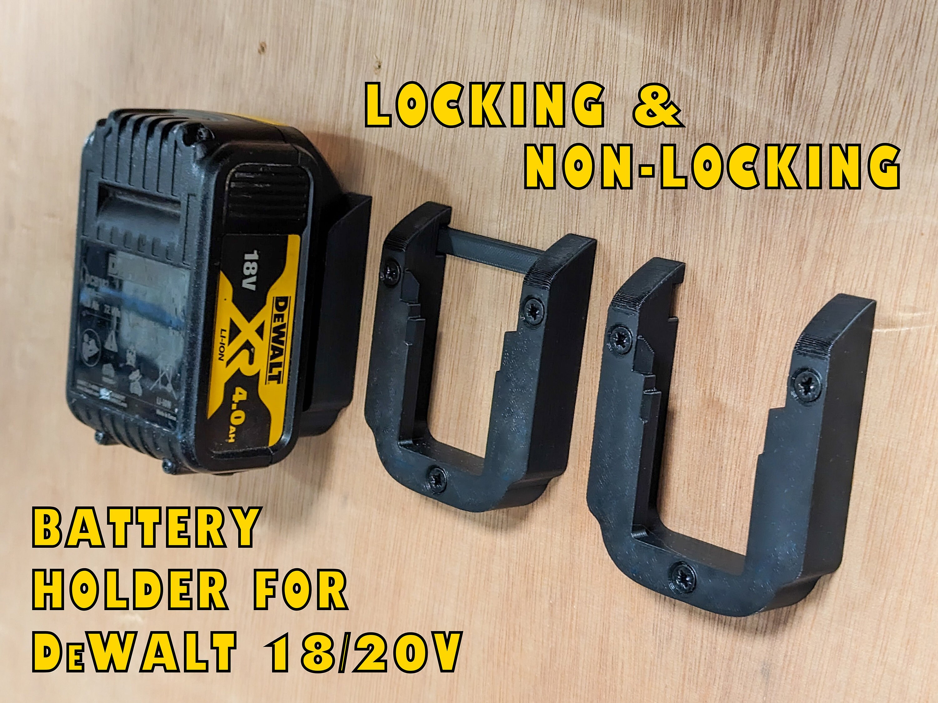 Dewalt Battery Holder Clip Accessory 18v 20v Wall and Shelf Mount ...