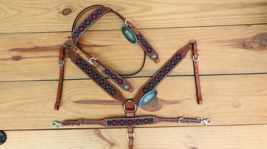 Handmade Headstall Tack Set. A Premium Leather Headstall and Breast ...