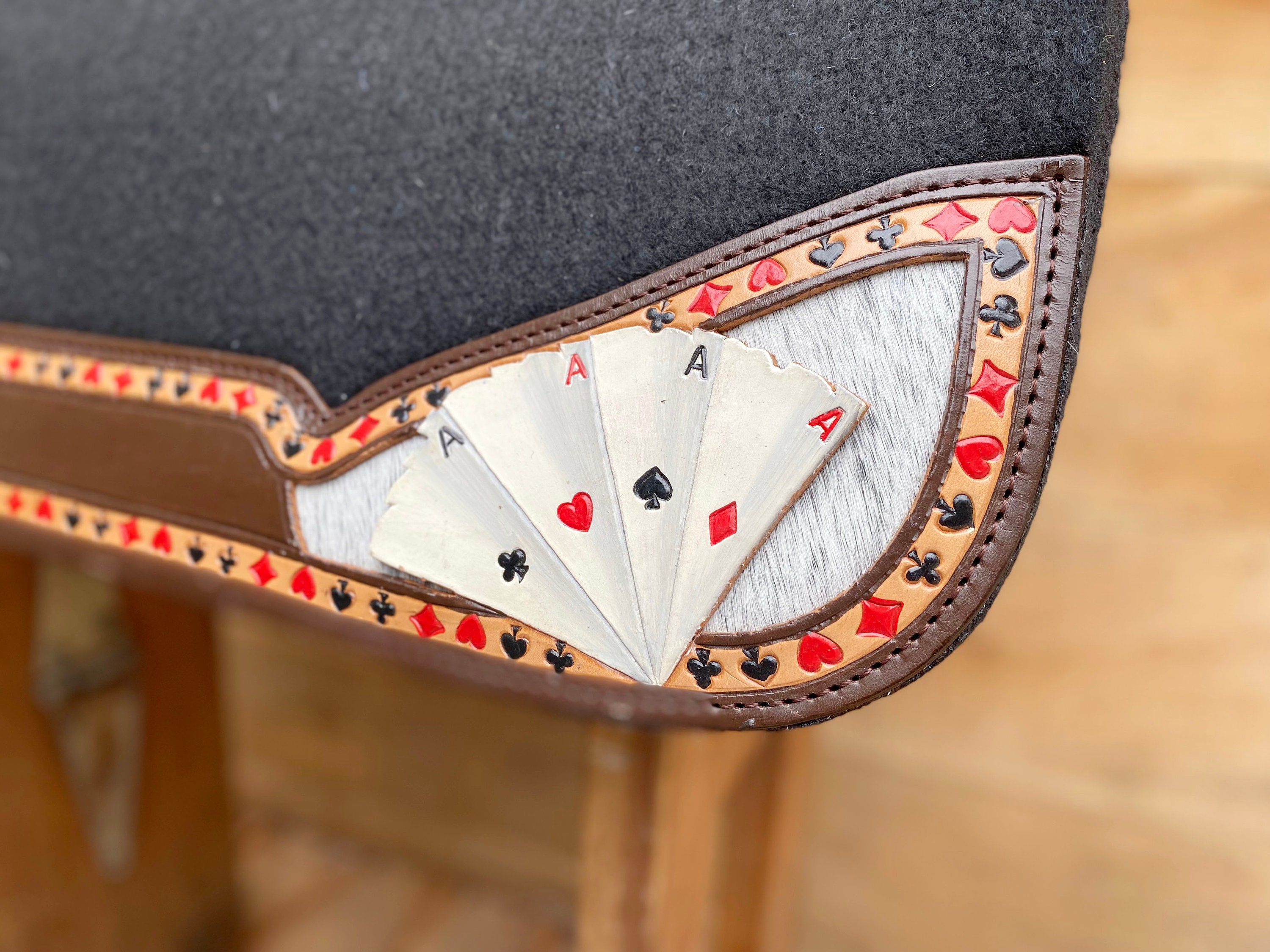 Saddle Pad for Horses Western Saddle Pad Reinforced Spine Hand Painted ...