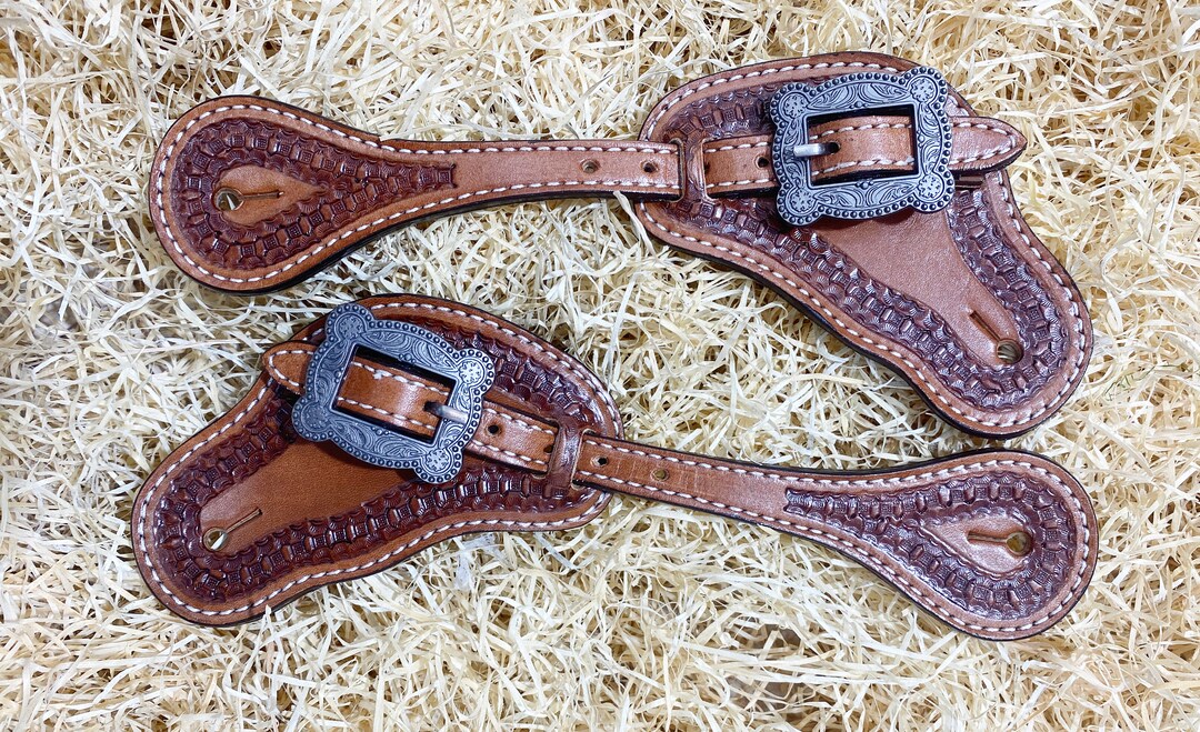 Spurs Leather Mens Spur Strap Decorated With Engraved Tooling Sober ...
