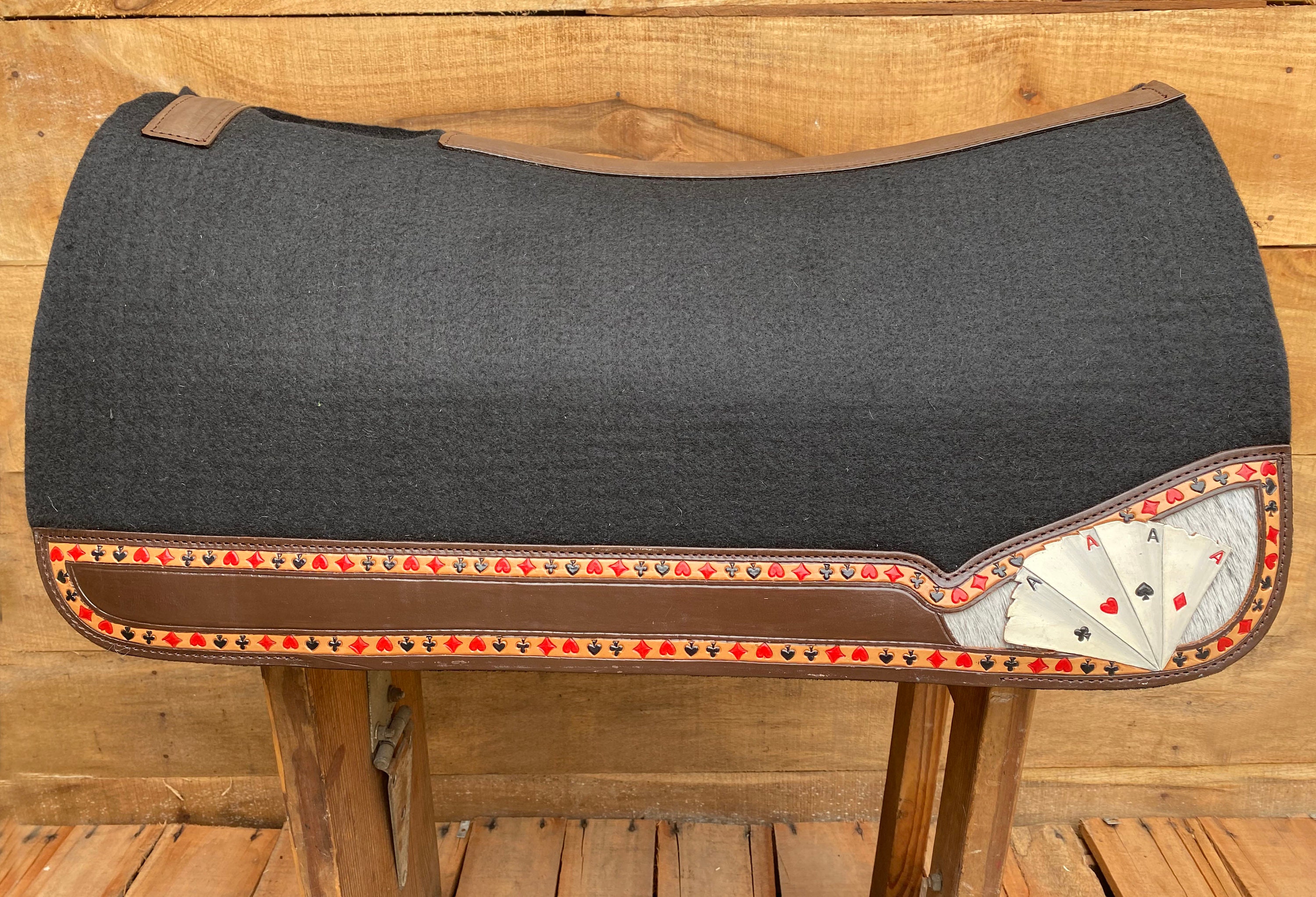 Saddle Pad for Horses Western Saddle Pad Reinforced Spine Hand Painted ...