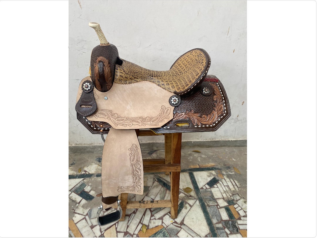 Western Saddle Tack, Real Handcrafted on Real Genuine Leather, Barrel ...
