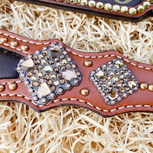 Western Leather Horse Tack Set: Printed Inlay, Silver Conches - Etsy