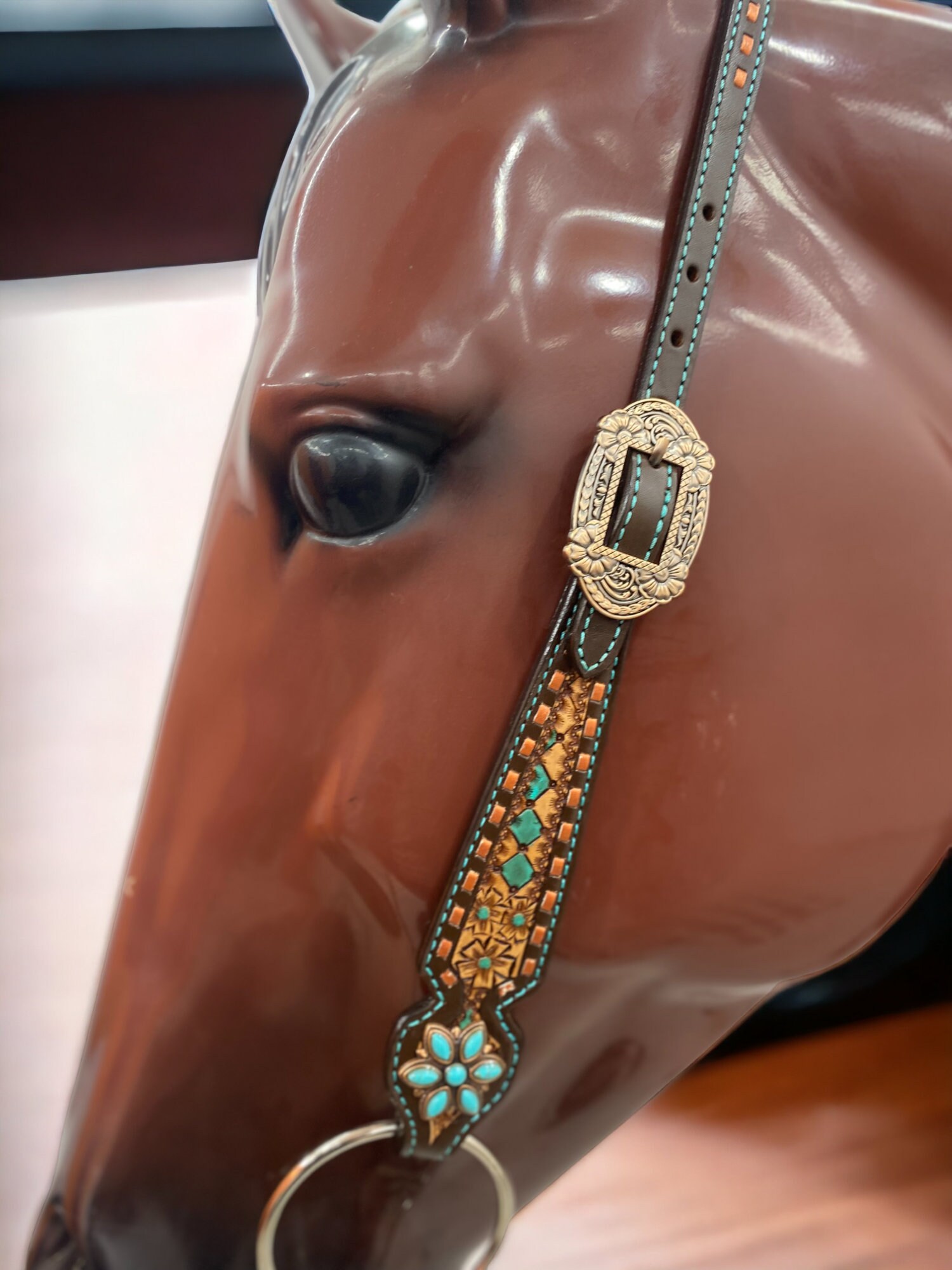 Western Horse Headstall and Breast Collar Set, Leather Headstall for ...