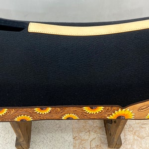 Leather Saddle Pad Western Saddle Pad for Horse horse Tack Horse Riding Pad for Western Show ...