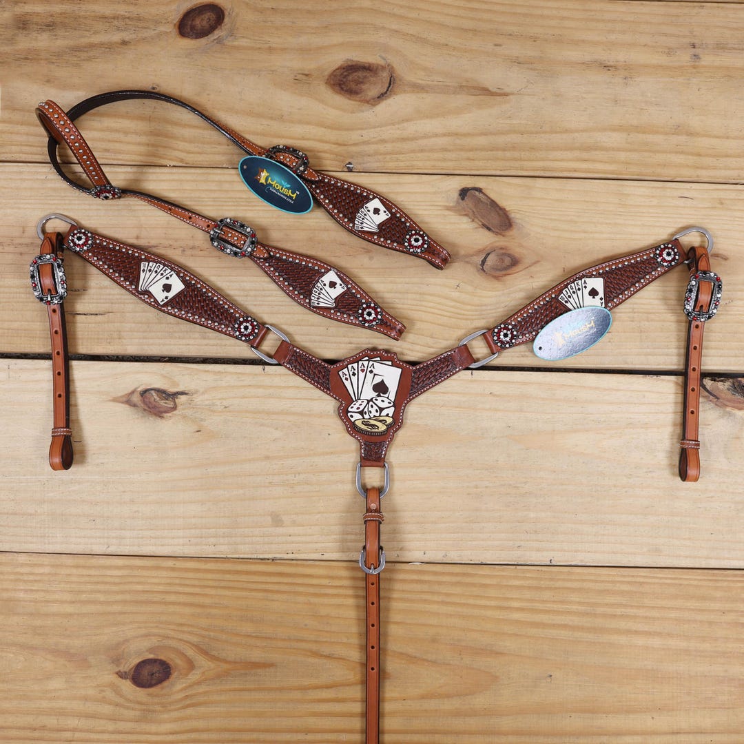 Gambling Theme Leather Horse Tack Set: Hand Painted Playing Cards - Etsy