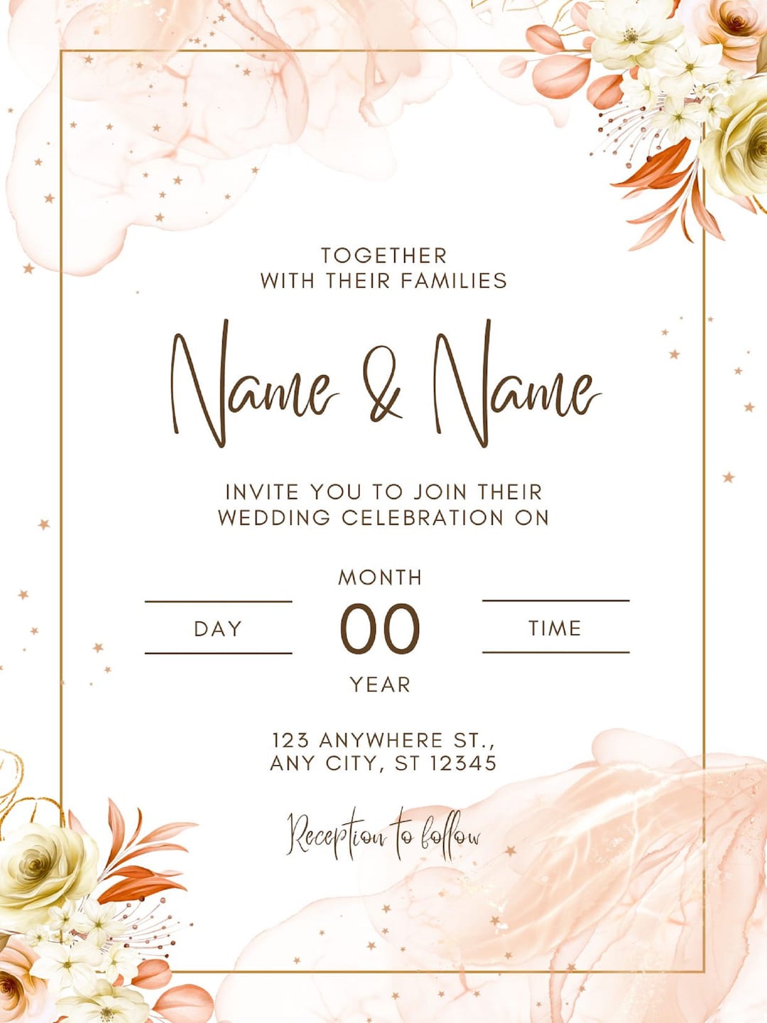 White & Pink Premium Wedding Invitation - Etsy