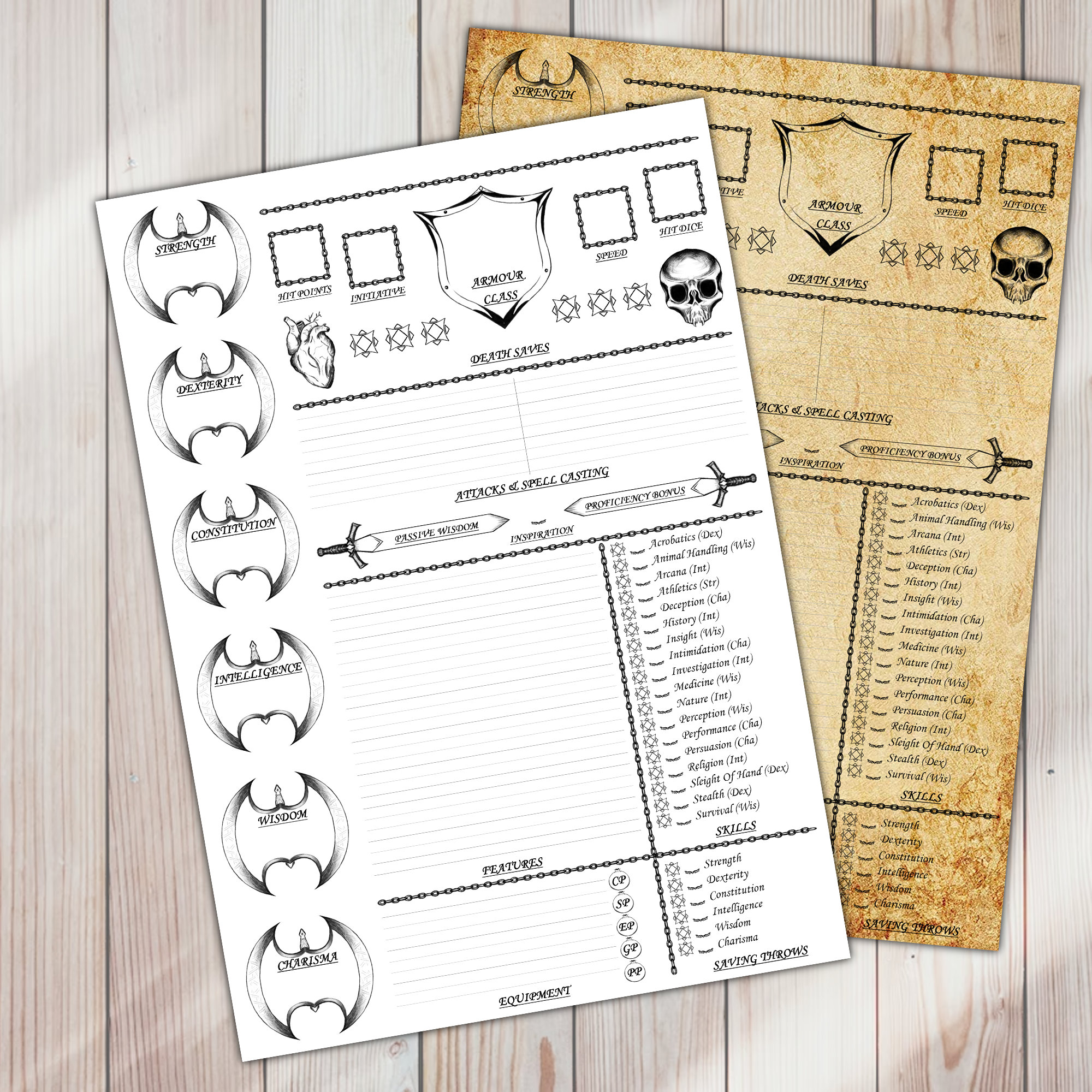 Printable Dungeons and Dragons Character Sheet, Digital Beholder ...