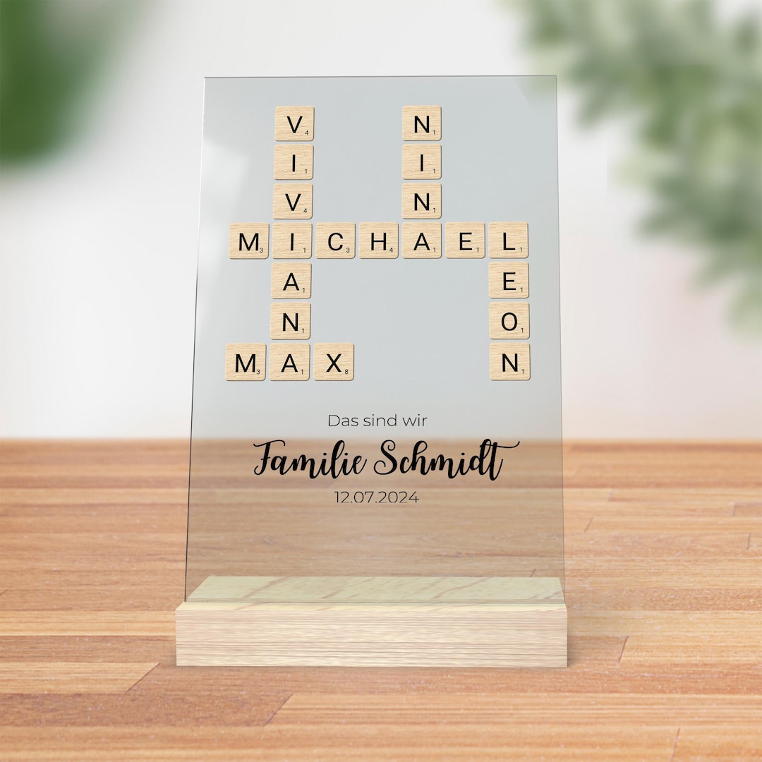 Personalized Scrabble Letter Print Family Name Art Christmas Gift ...