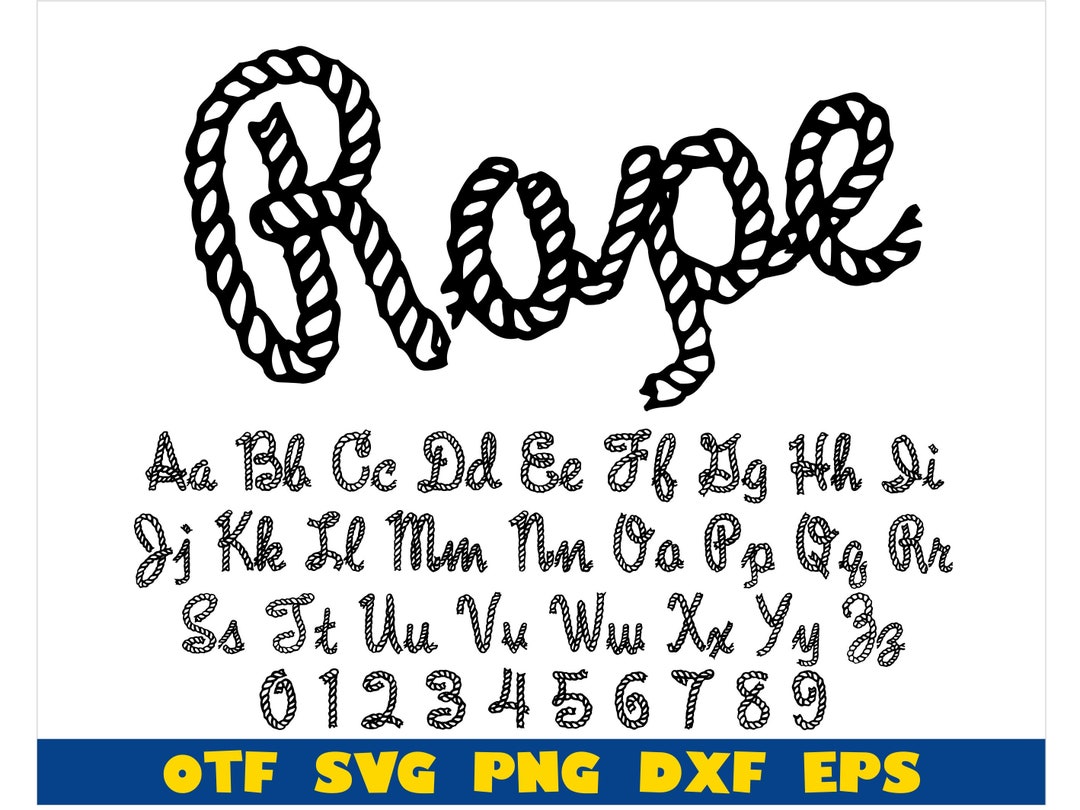 Rope Font | Western Cowboy Rope Font Otf Handwriting Font Svg Rope ...