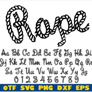Rope Font | Western Cowboy Rope Font Otf Handwriting Font Svg Rope ...