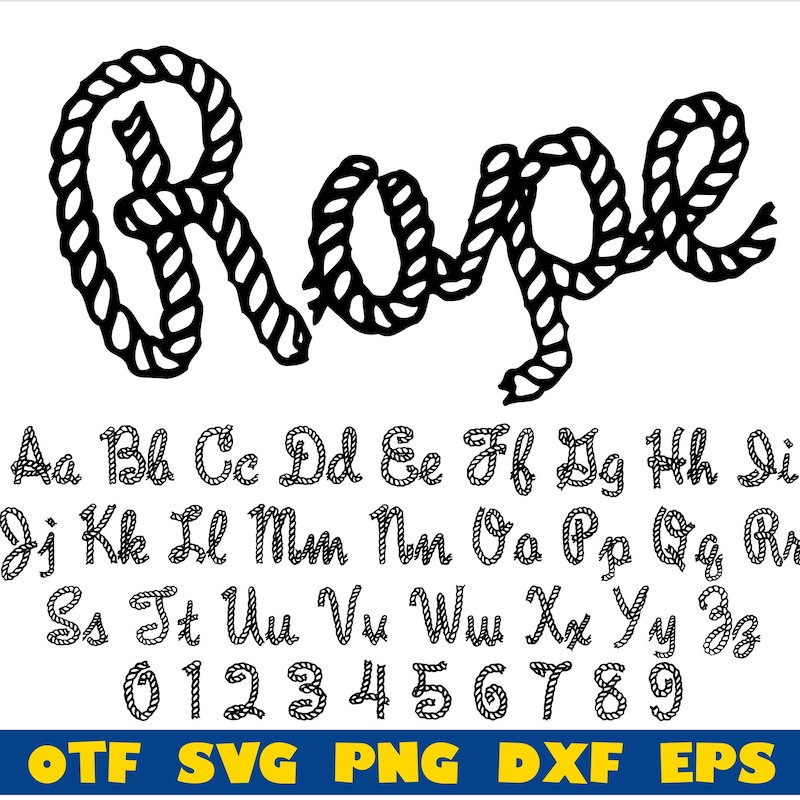 Rope Font Embroidery - Etsy