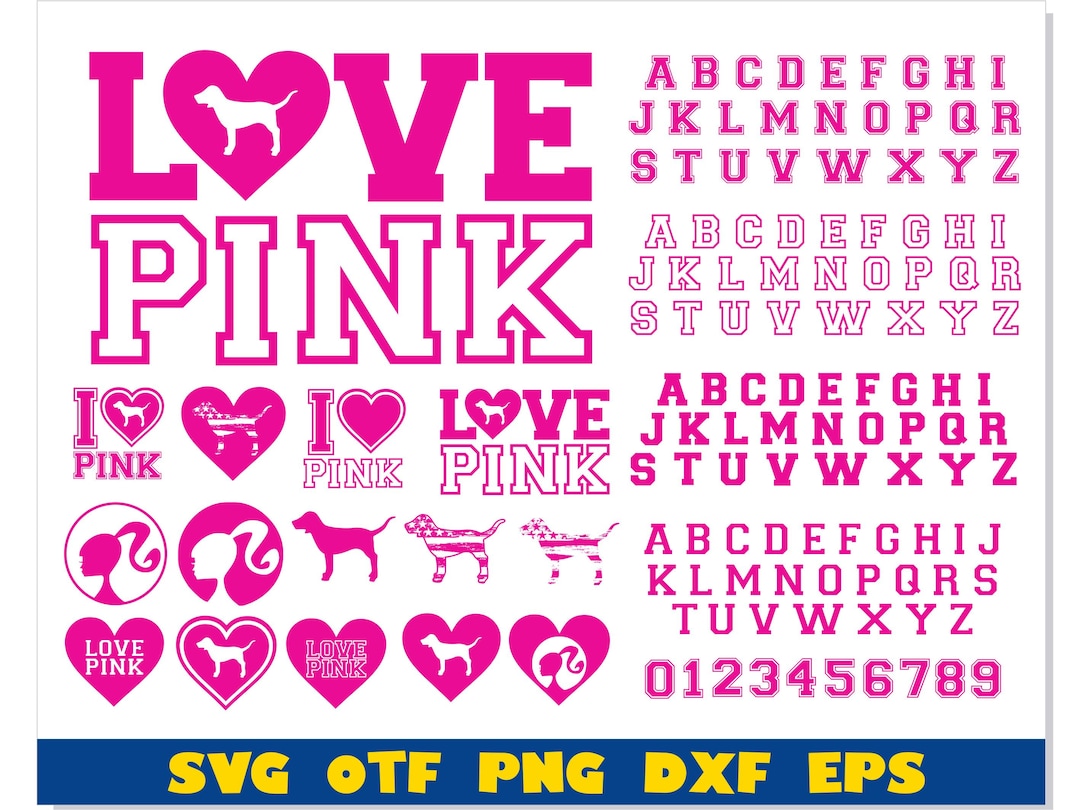 I Love Pink SVG Bundle, I Love Pink Png, Love Pink Svg, I Love Pink ...