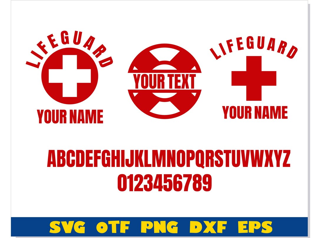 Lifeguard SVG Bundle DIY Personalized Lifeguard Emblem Lifeguard Font ...