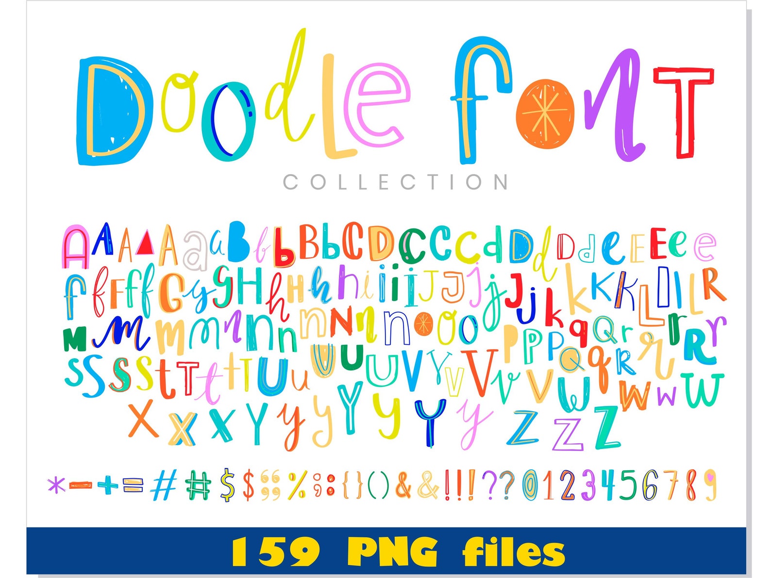 Doodle Font Bundle PNG Set Doodle Font Png Doodle Letters - Etsy
