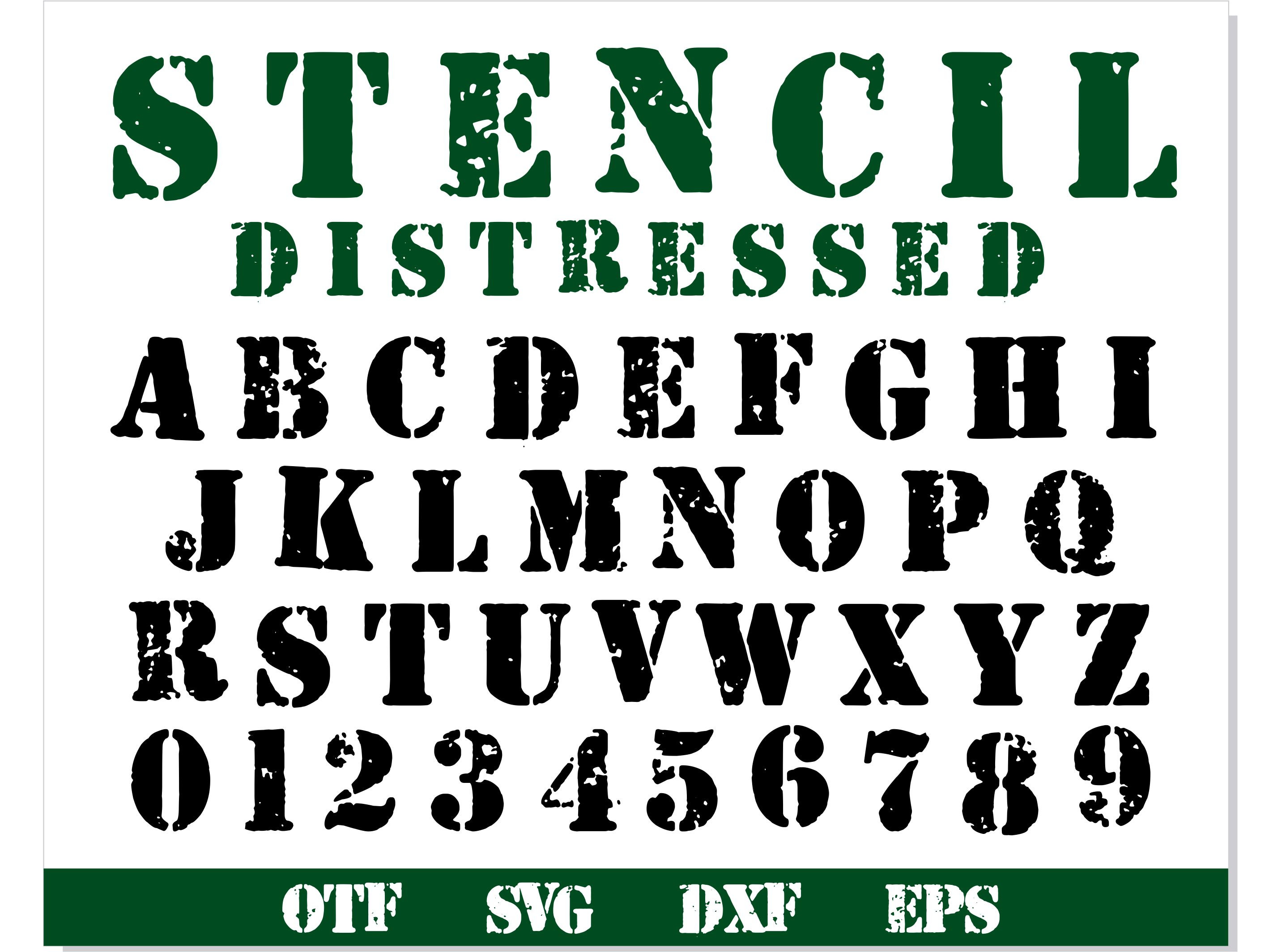 Stencil Font ttf Stencil letter svg Military font svg - Etsy España