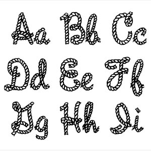 Rope Font | Western Cowboy Rope Font Otf Handwriting Font Svg Rope ...