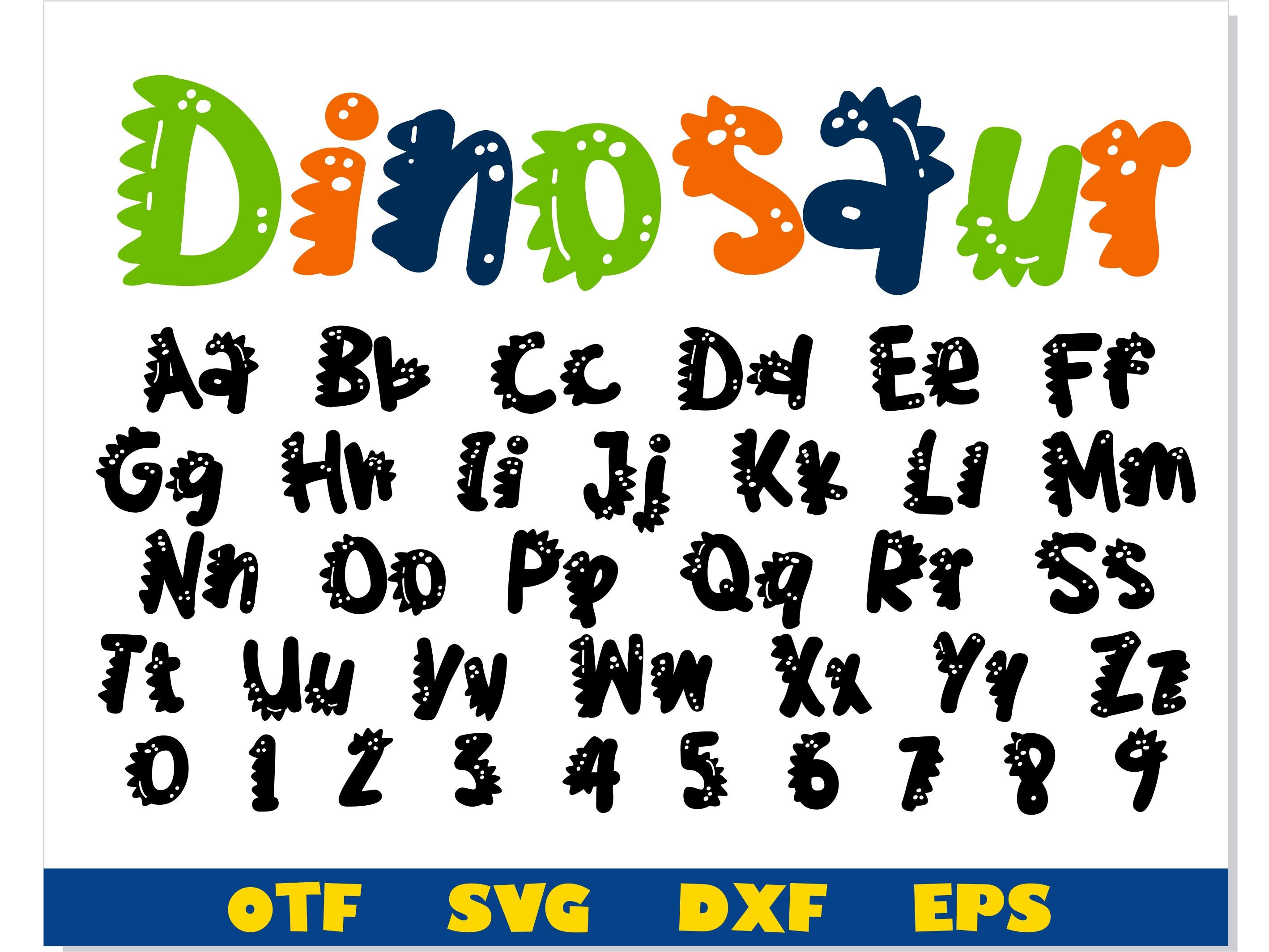 Dinosaur Font Bundle Dinosaur Font Svg Dinosaur Font Otf - Etsy