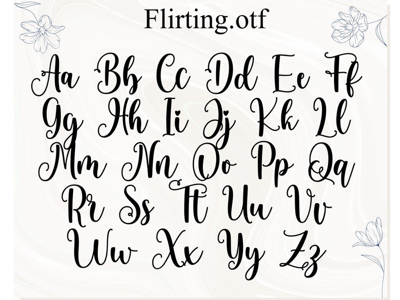 Font With Tails Otf Font With Hearts Svg Valentines Day Font - Etsy