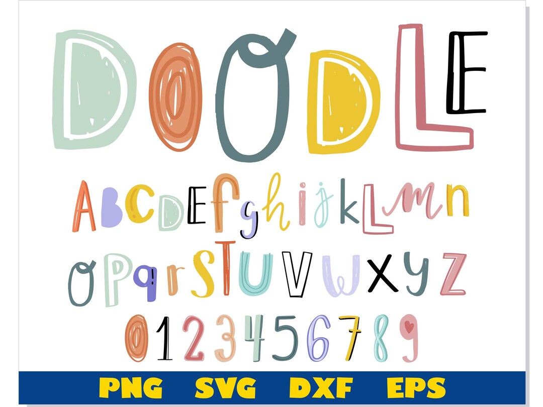 Doodle Font Png, Doodle Font Svg, Doodle Letters Png, Doodle Letters ...