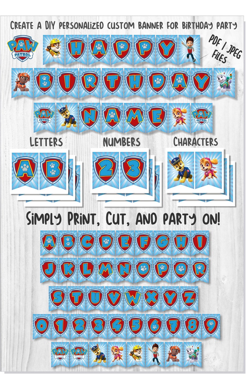 Printable PDF Banner DIY Printable Banner Birthday Banner - Etsy