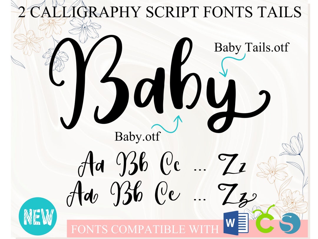 Baby Font With Tails | Cursive Font, Calligraphy Font, Script Font ...
