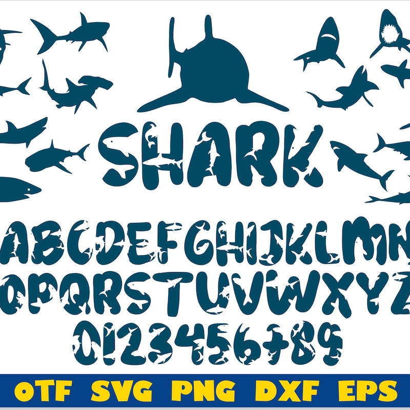 Shark Bite Font - Etsy