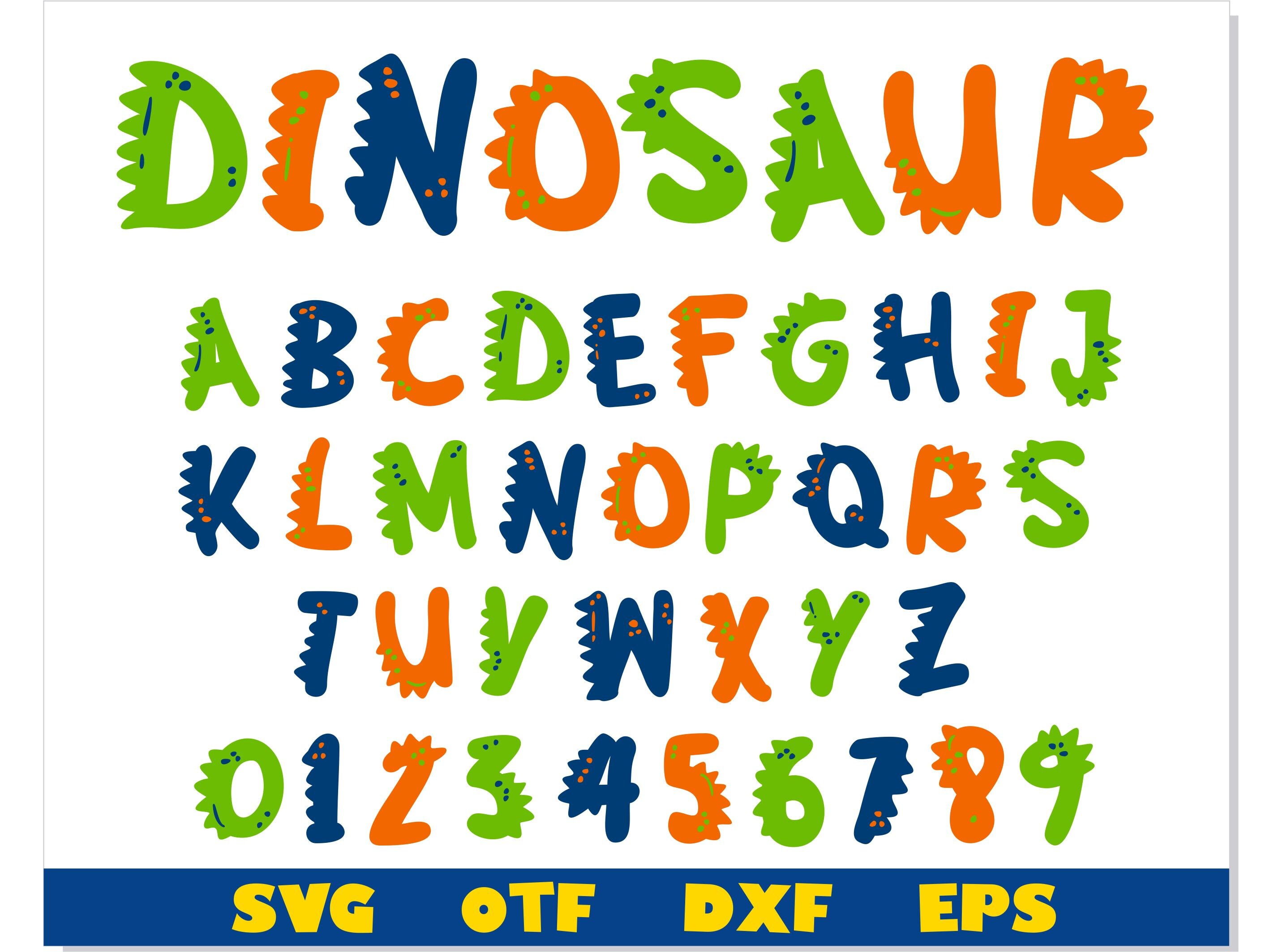 Dinosaur Bundle Dinosaur Font Svg Dinosaur Font Otf - Etsy