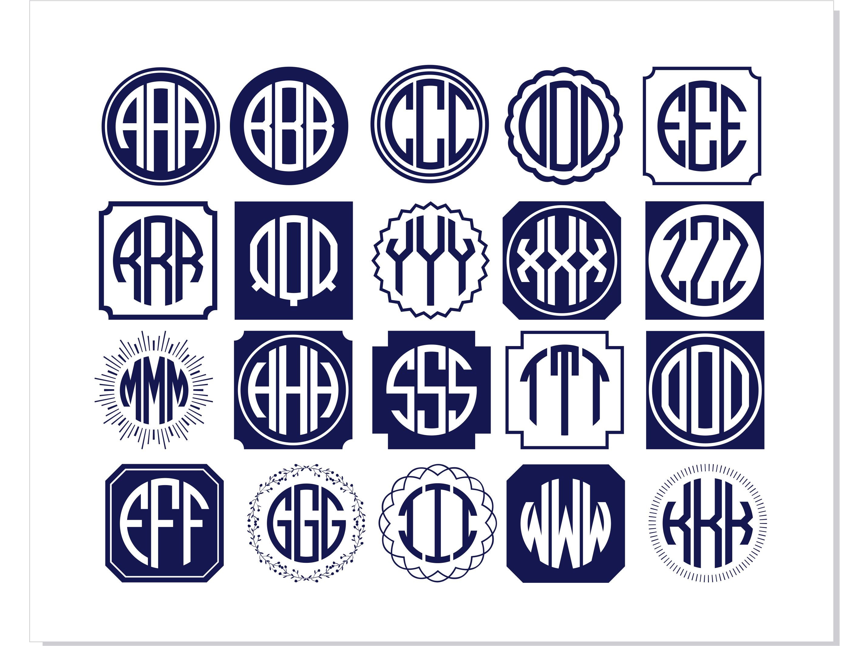 Monogram SVG Bundle TTF 6 Monogram Font Alphabets Svg / - Etsy