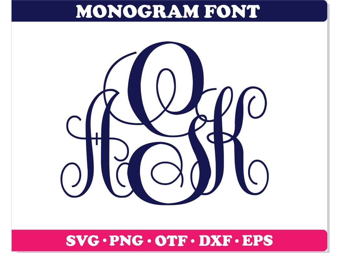 Monogram Family Font Svg Png Otf Dxf | Monogram Font Svg, Monogram Font ...