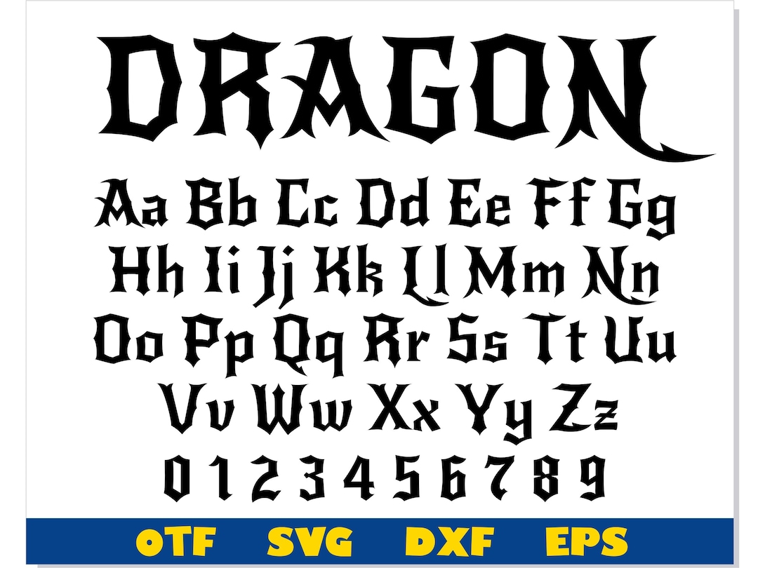 Dragon Font Otf, Dragon Font Svg, Dragon Letters Svg, Tattoo Font Svg ...