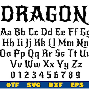 Dragon Font Otf, Dragon Font Svg, Dragon Letters Svg, Tattoo Font Svg ...