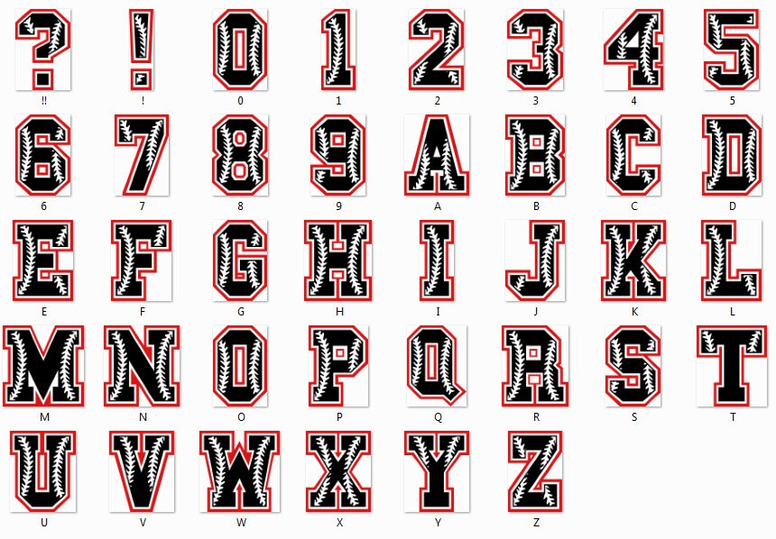 Baseball Font SVG Cricut Baseball Font Png Baseball Font - Etsy