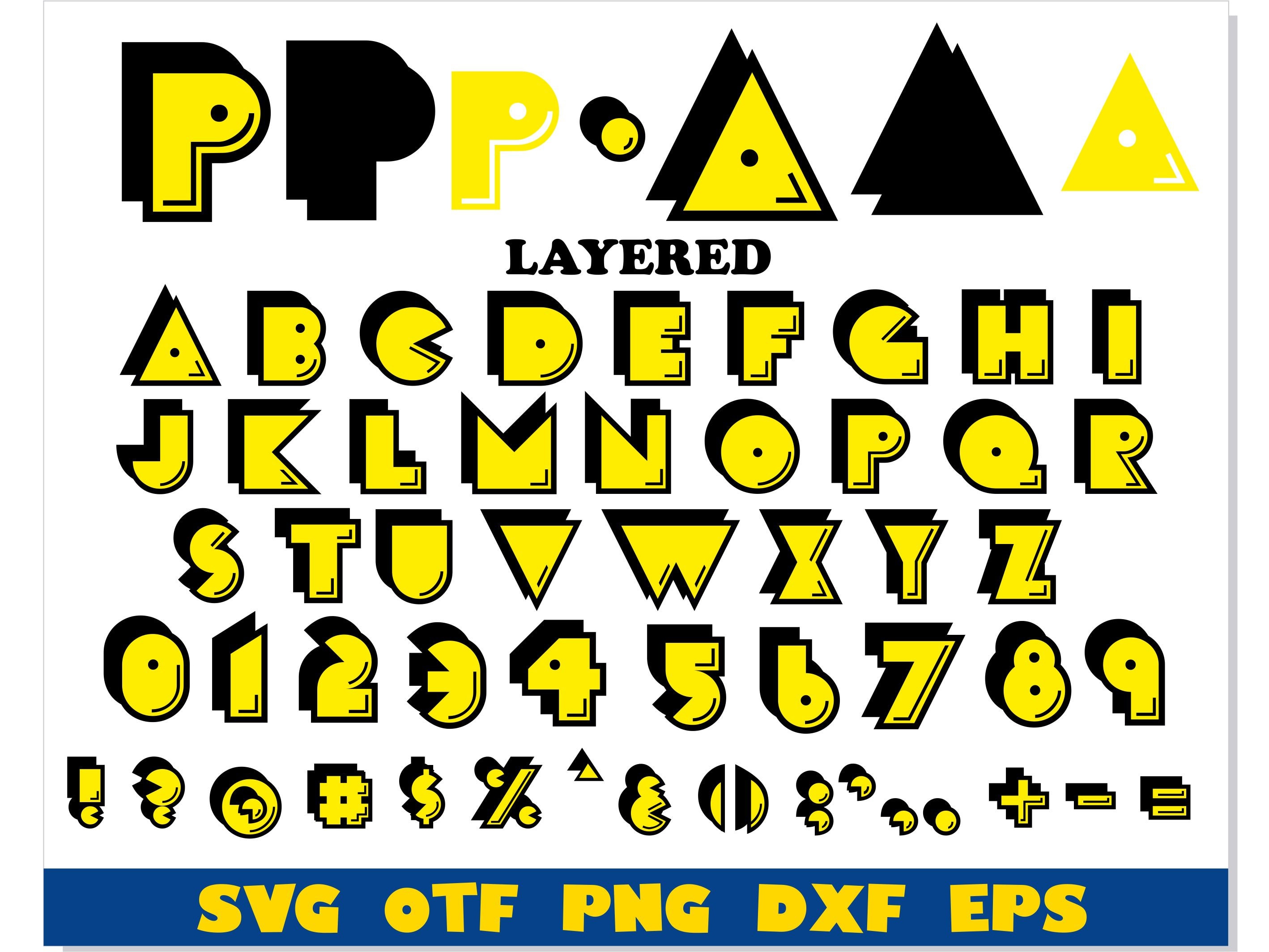 Arcade Game Font SVG Cricut Layered, Arcade Game Png, Game Font Svg ...