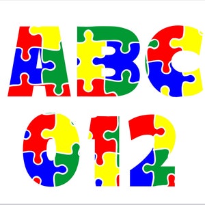 Autism Puzzle Font SVG, Puzzle Font Ttf, Autism Font Svg, Puzzle Font ...