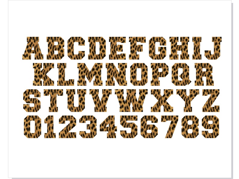 Leopard Letters and Numbers PNG Files Leopard Font Png - Etsy