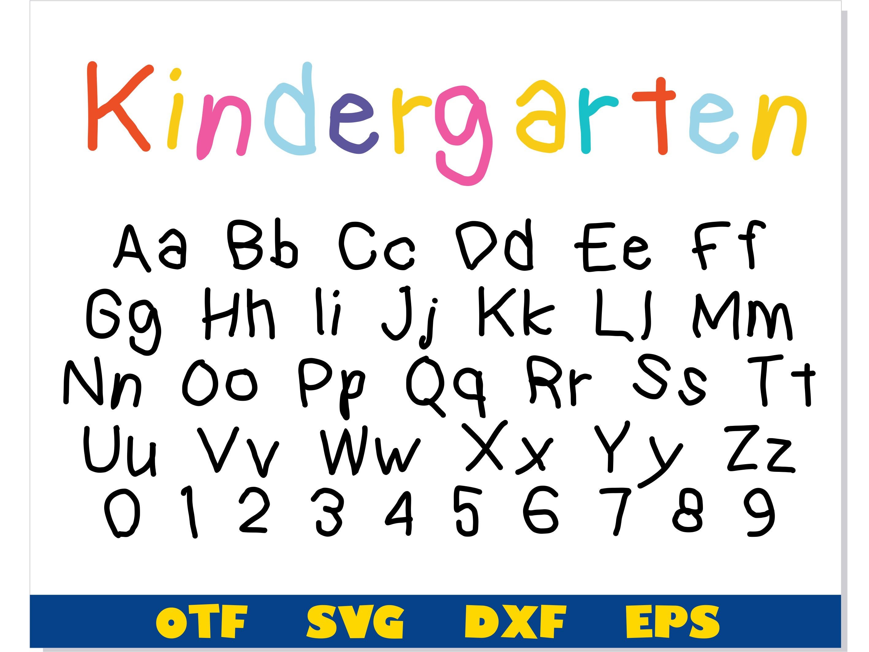 Kindergarten Font Otf Kindergarten Font Svg Baby Font Svg - Etsy