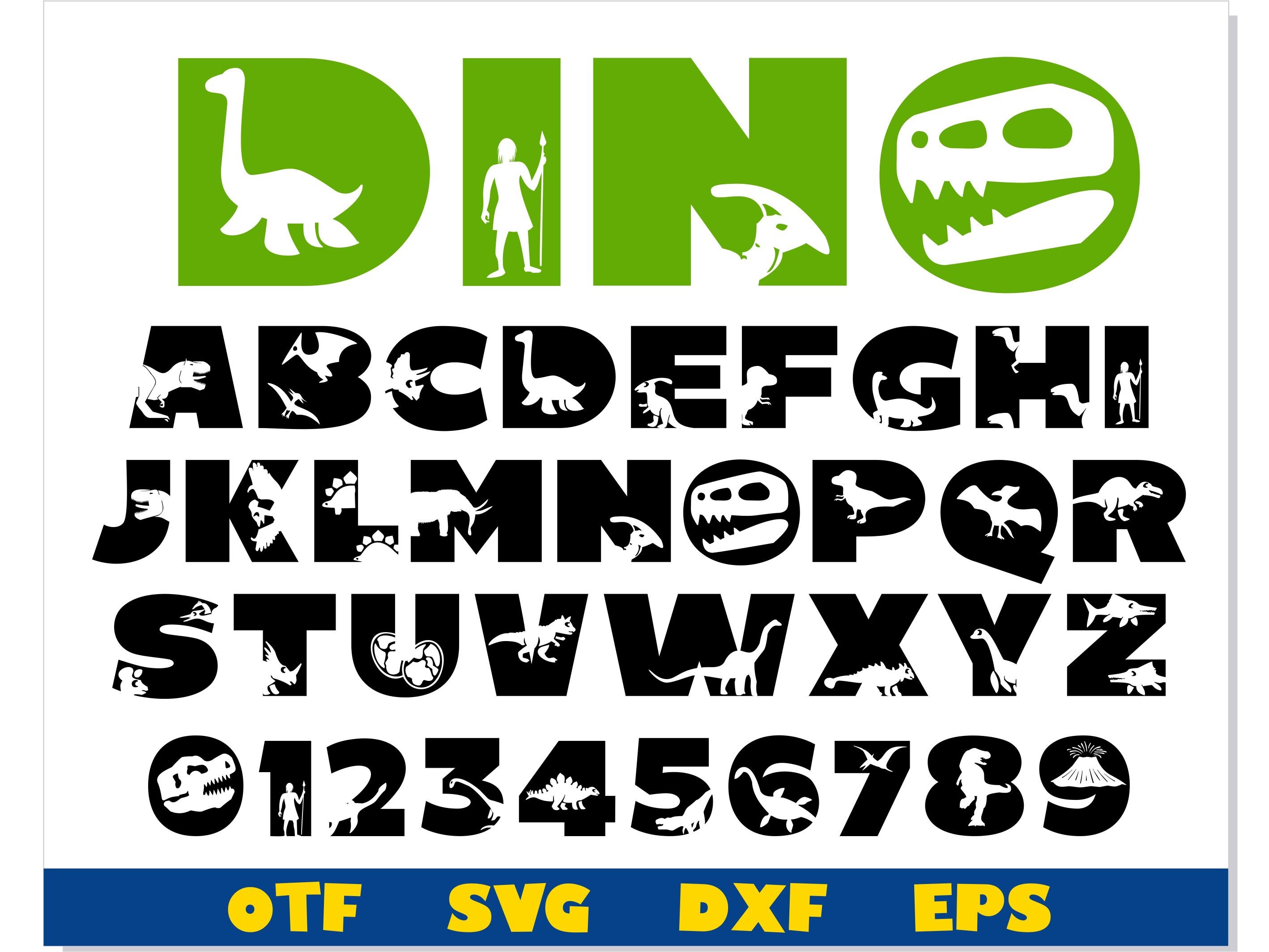 Dinosaur Font Otf, Dinosaur Font Svg Cricut, Baby Font, Kids Fonts ...