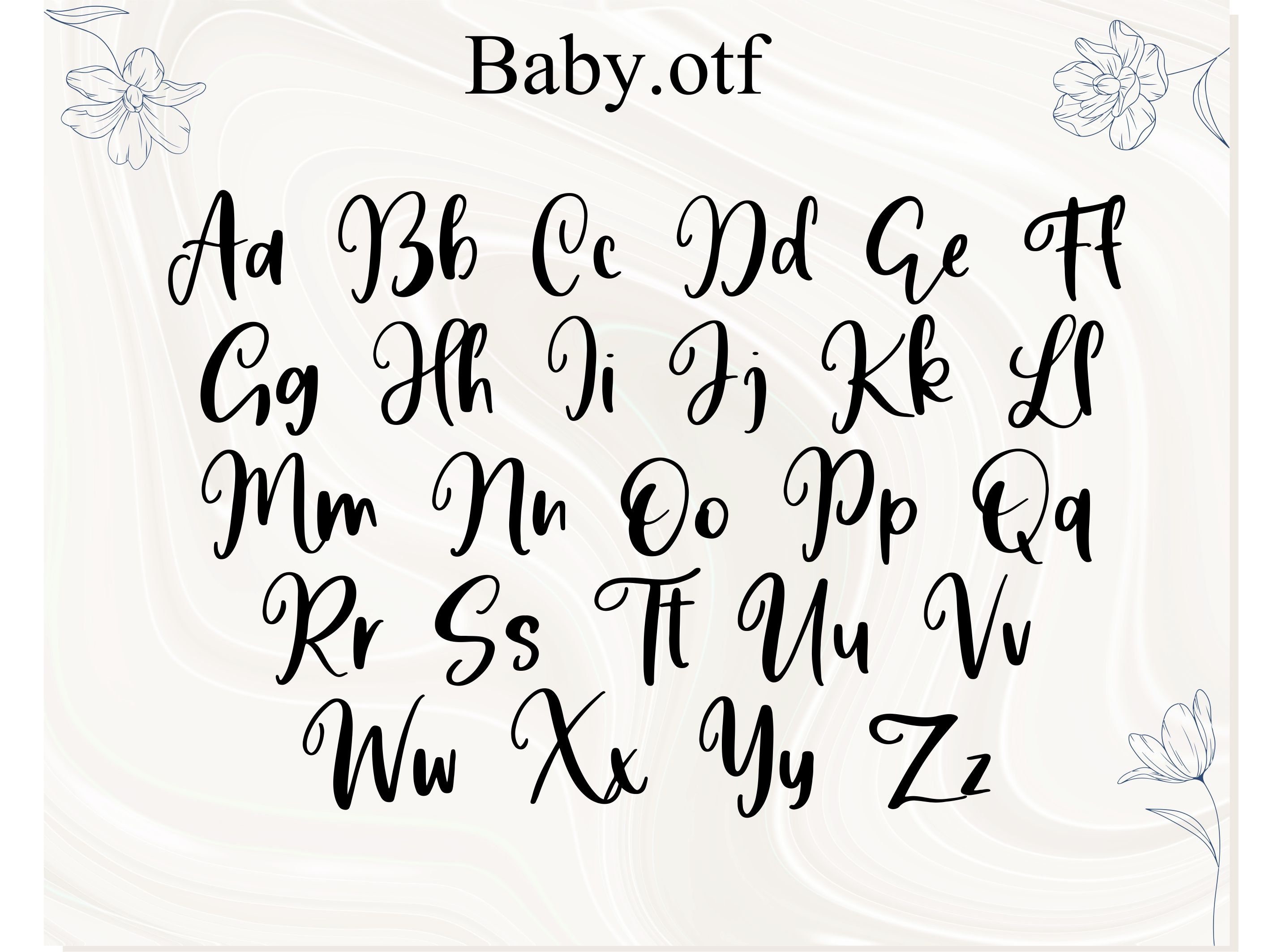 Baby Font With Tails Cursive Font Calligraphy Font Script - Etsy