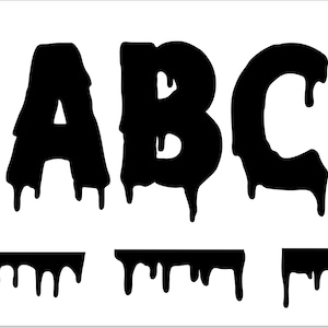 Halloween Font Svg, Dripping Font SVG Cricut, Dripping Borders Svg ...