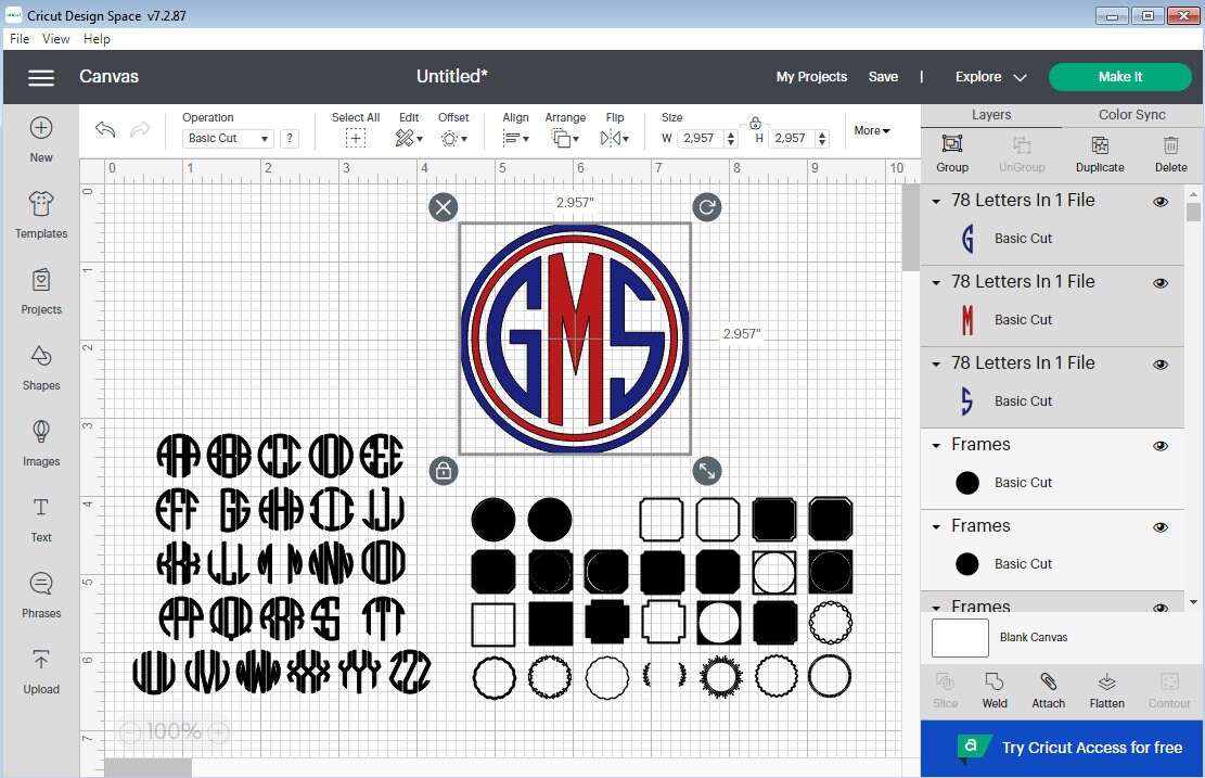 Circle Monogram Font Frames svg Png Otf Monogram Frames - Etsy