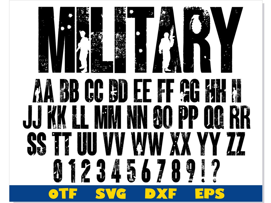Military Font OTF, Military Font Svg Cricut, Army Font Ttf, Army Font ...