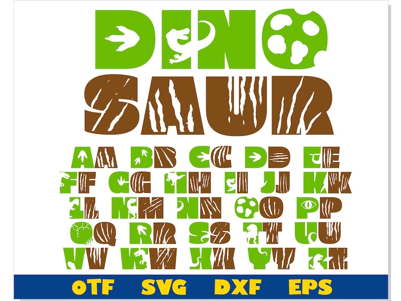 Dinosaur Bundle | Dinosaur Font Svg, Dinosaur Font Otf, Dinosaur Svg ...