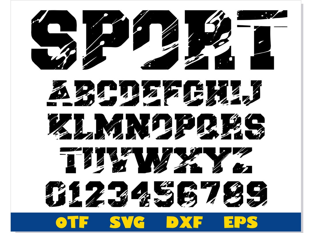 Sport Distressed Font Otf, College Font Svg, Varsity Font Svg ...