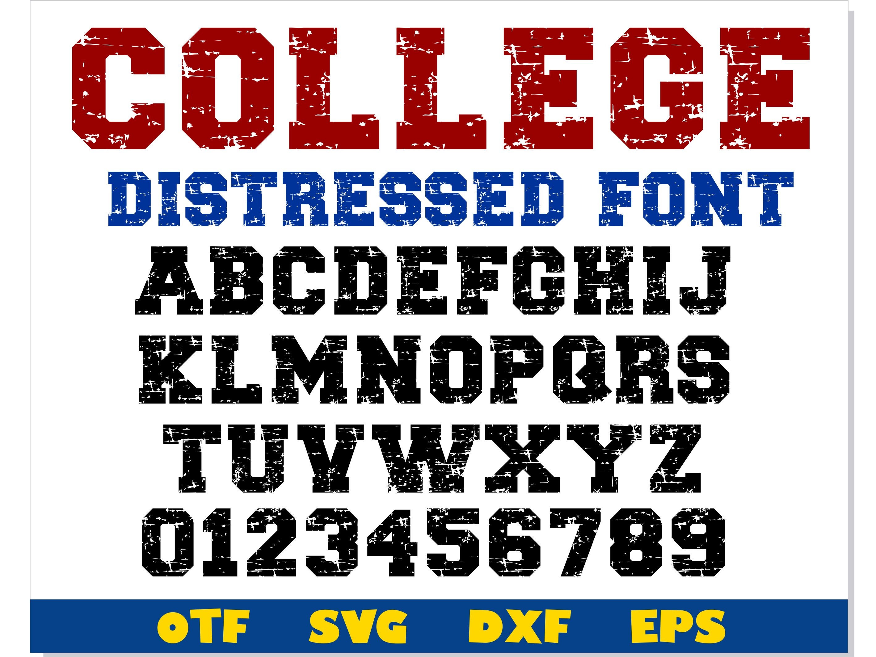 College Distressed Font Otf, Sport Font Ttf, Distressed Font Otf ...