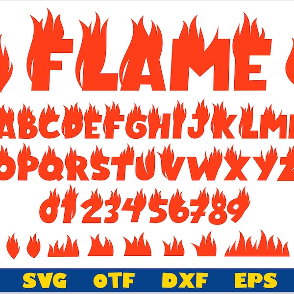 Fire Font Svg - Etsy