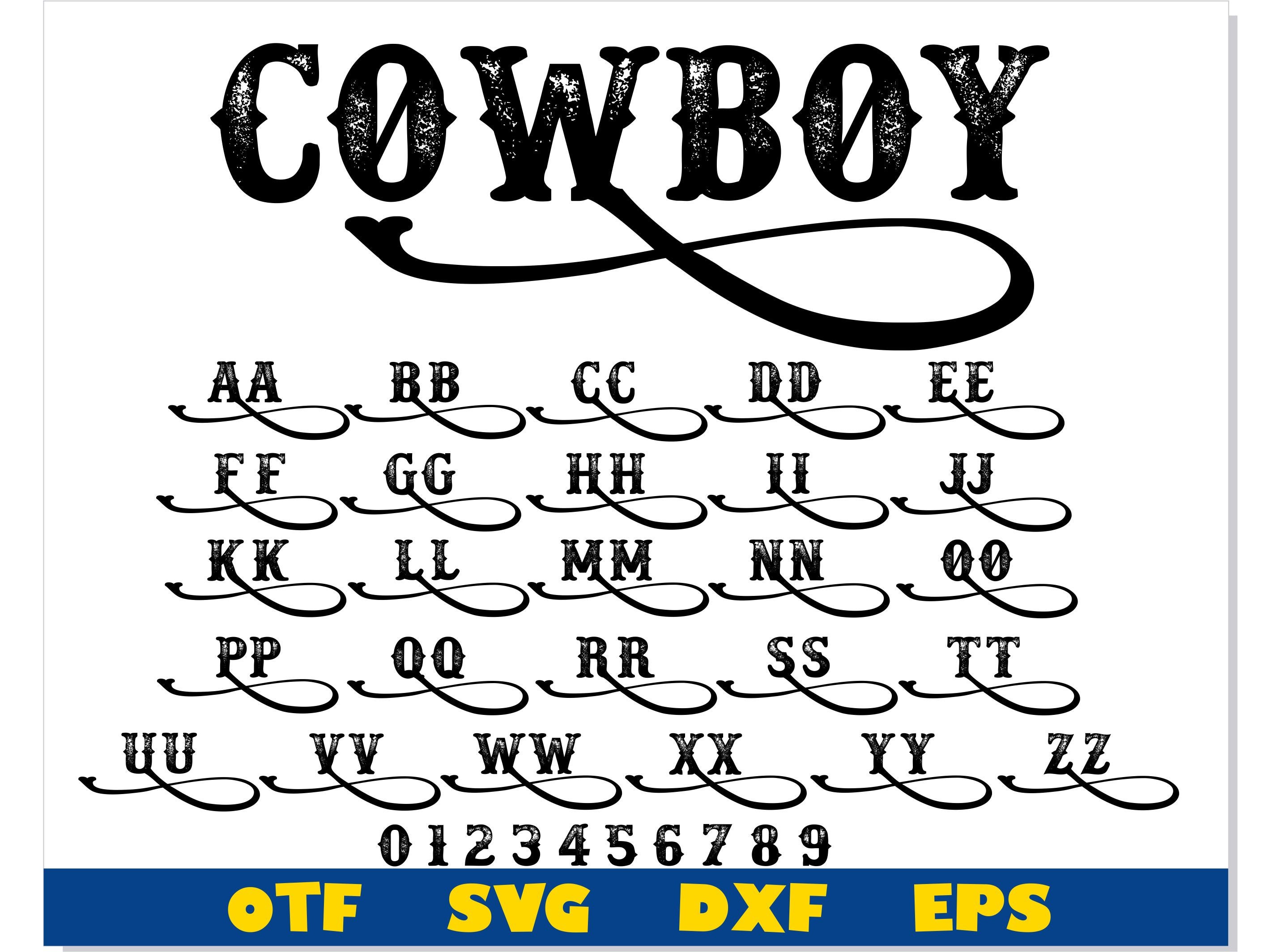 Western Font Bundle Cowboy Font Rodeo Svg Western Font - Etsy