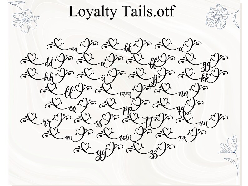 Loyalty Font With Hearts | Font With Tails, Cursive Font, Valentines ...